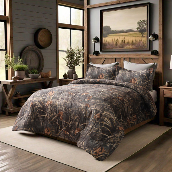 Realtree Max 4 Camo Comforter Set Polycotton Rustic Farmhouse Bedding with Pillow Shams ...
